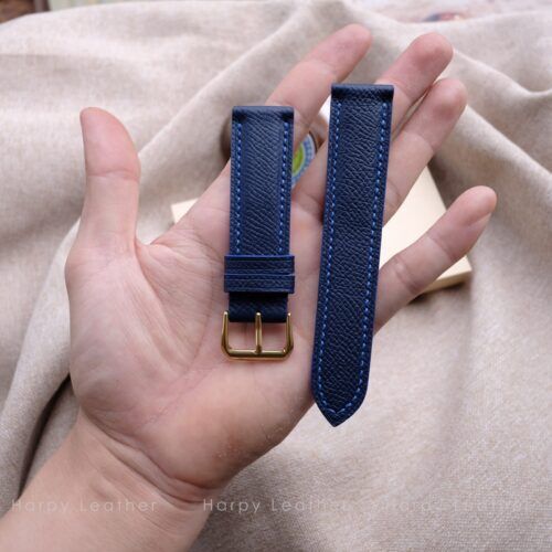Blue leather watch strap - handmade leather watch strap & band